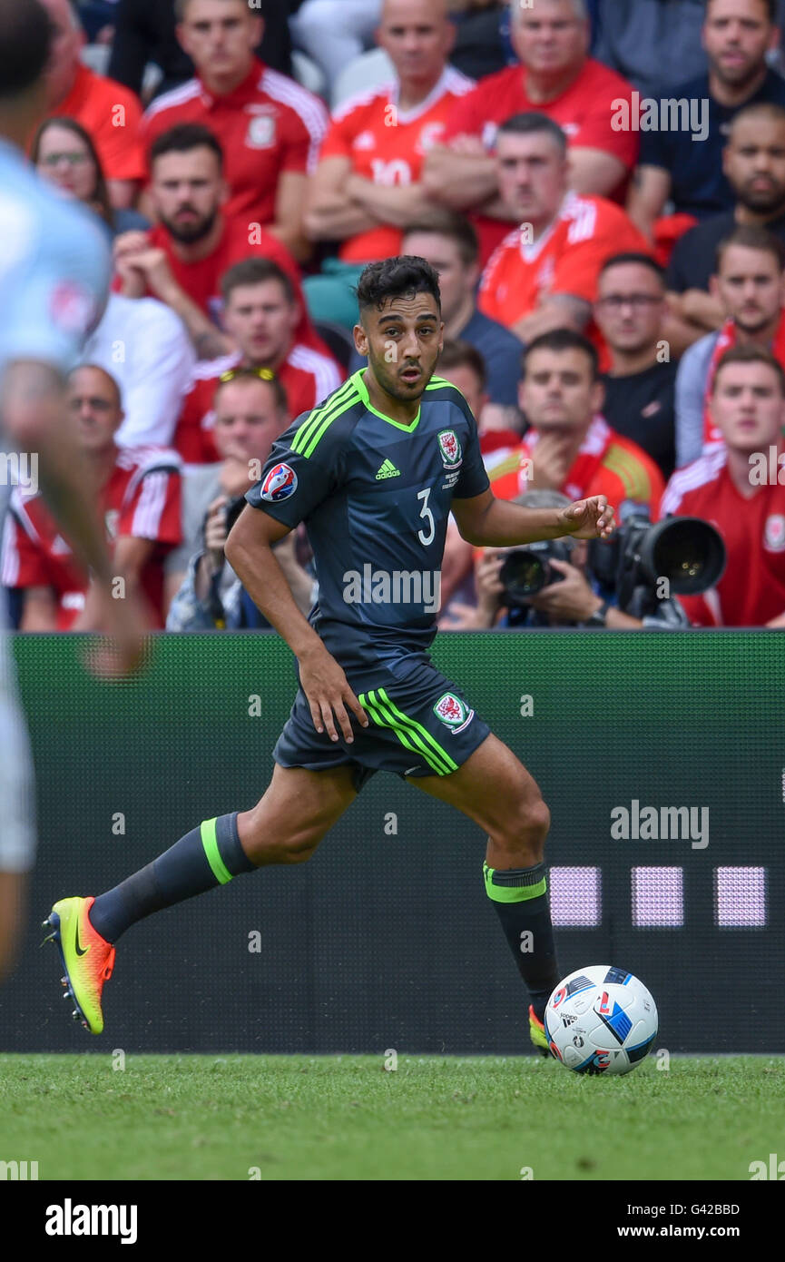 Neil Taylor (Galles) ; June 16; 2016- Football : Uefa Euro France 2016 ...