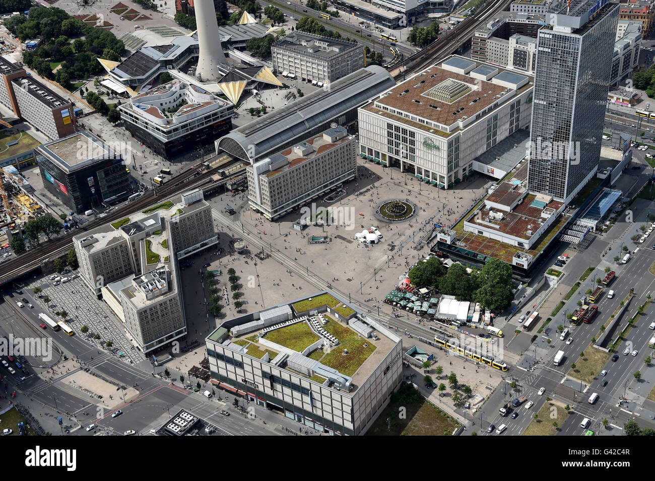 View on Alexanderplatz from the East, Germany, 16 June 2016. Photo ...