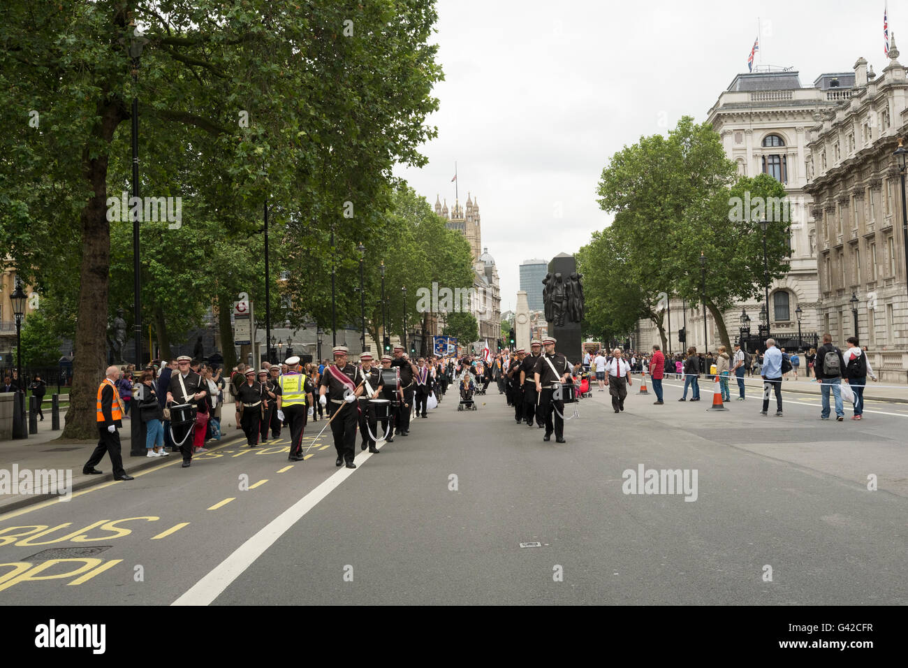 London, UK. 18th June, 2016. Grand Orange Lodge of England demonstrate ...