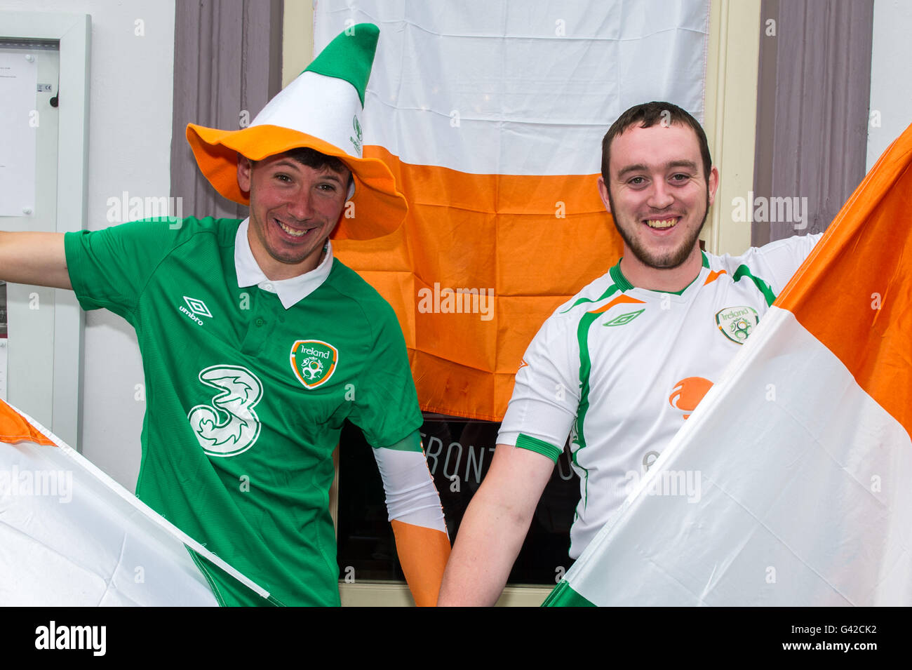 Irish fans flag football hi-res stock photography and images - Alamy