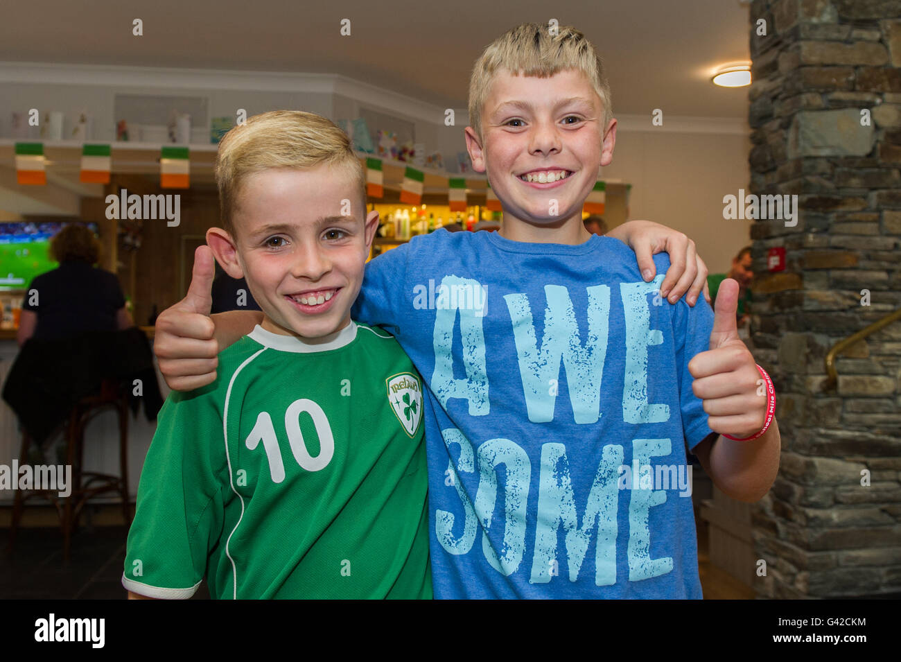 Skibbereen, West Cork, Ireland. 18th June, 2016. Ireland fans and ...