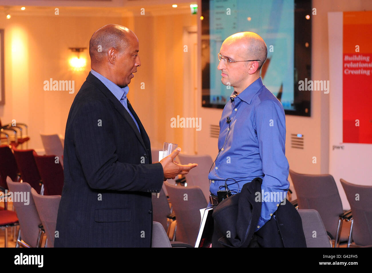 Matthew syed right talks to brendon batson after the discussion hi-res ...