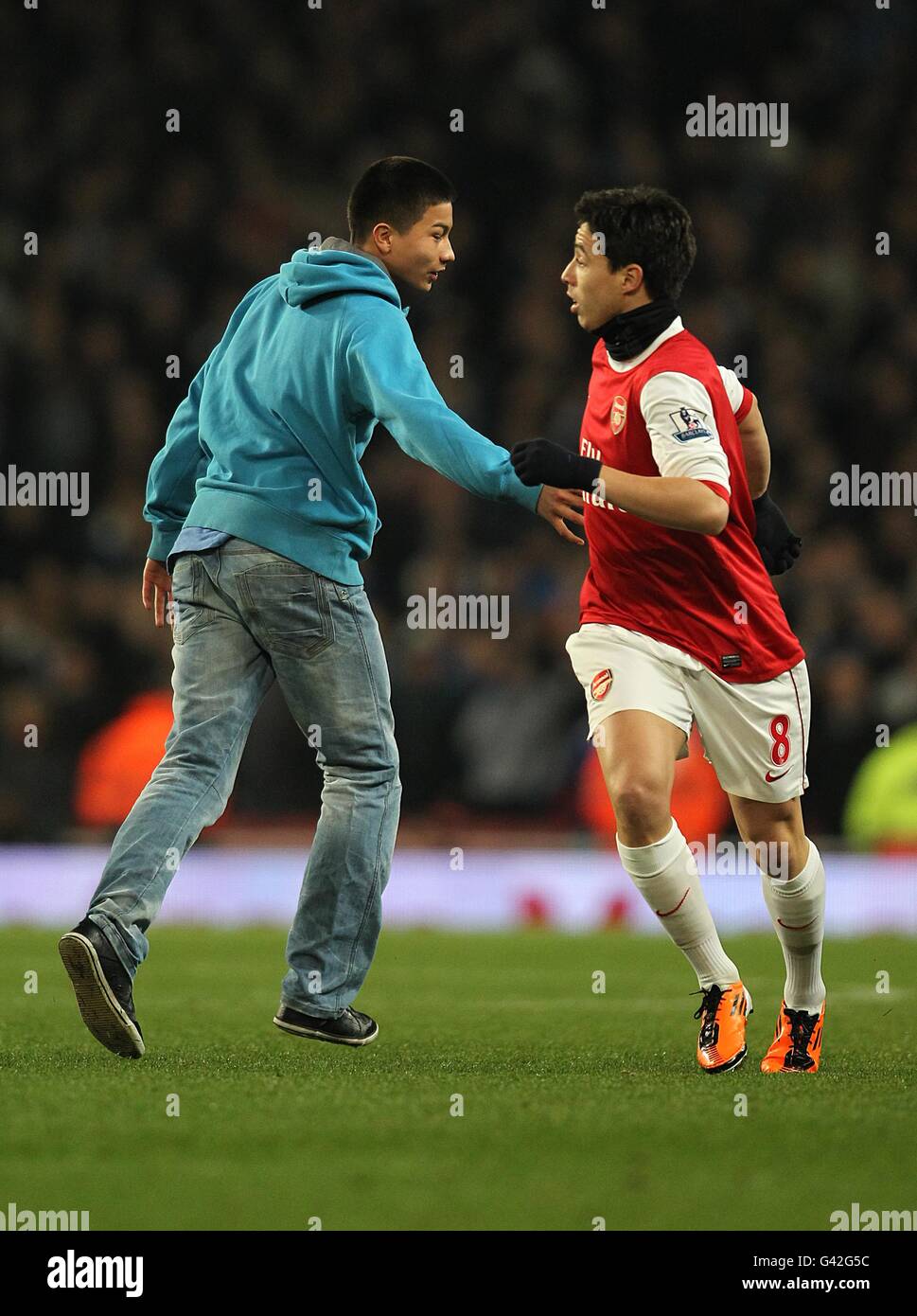 Full length football pitch invader datacoapplies hi-res stock ...