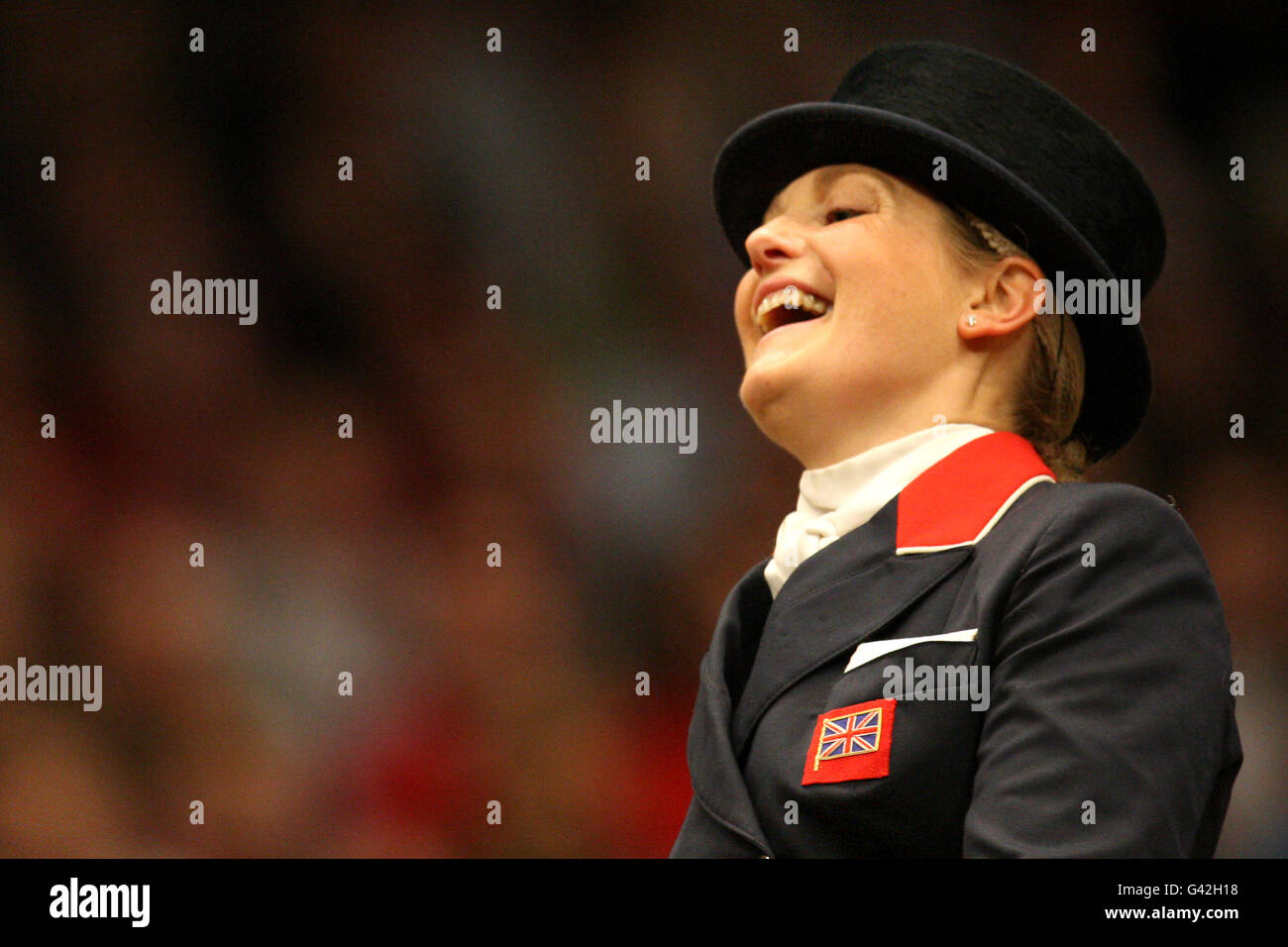 Anna Ross-Davies on Pegasus MK competes in the Reem Acra FEI World Cup ...
