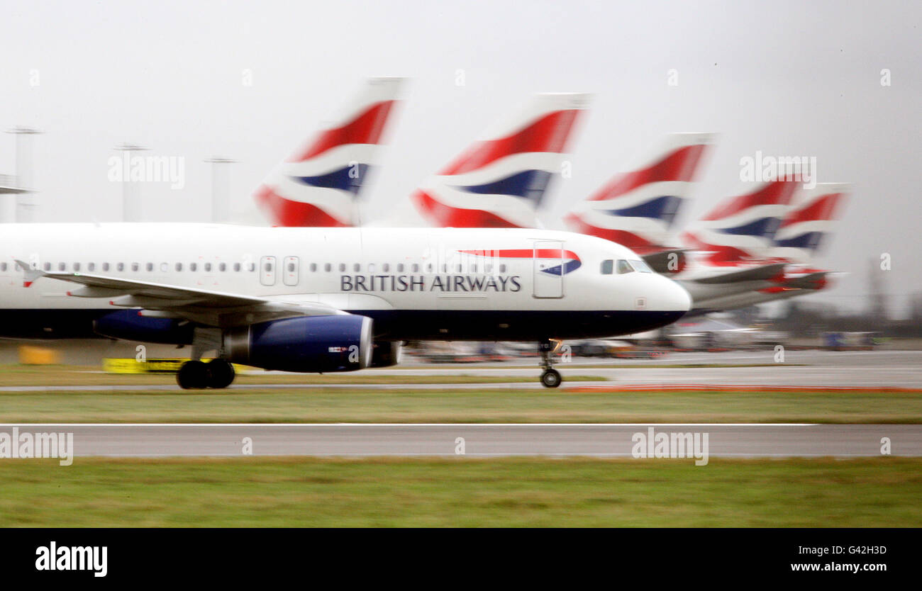 British Airways stock. British Airways planes on the tarmac at Heathrow ...