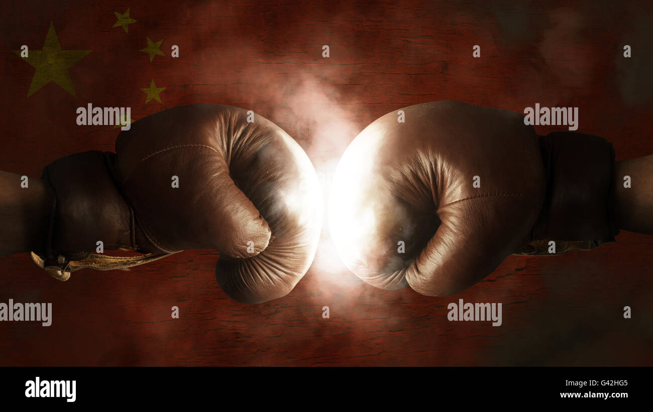 Boxing Gloves with the Flag of China Stock Photo - Alamy