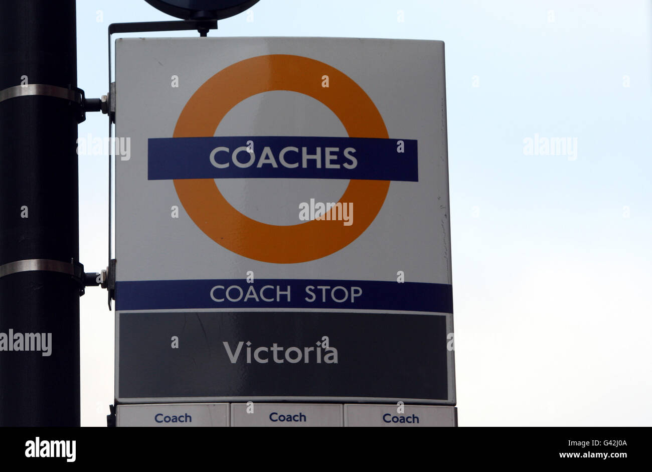 Coach Sign Stock Stock Photo - Alamy