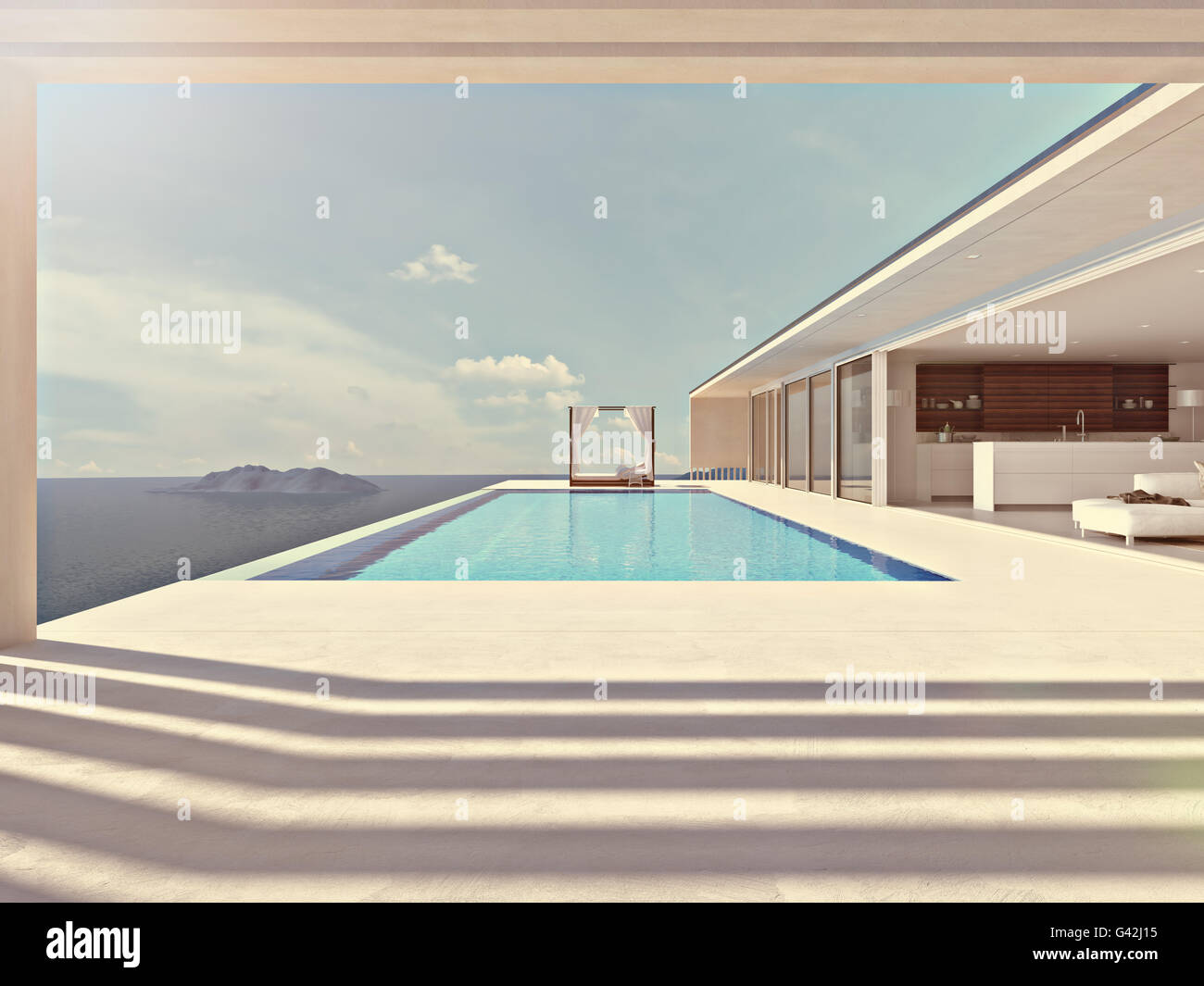 luxury swimming pool. color edit.3d rendering Stock Photo - Alamy