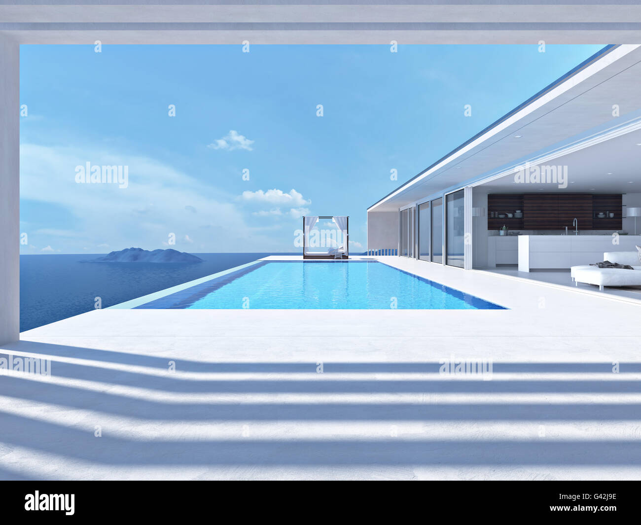 luxury swimming pool. 3d rendering Stock Photo - Alamy