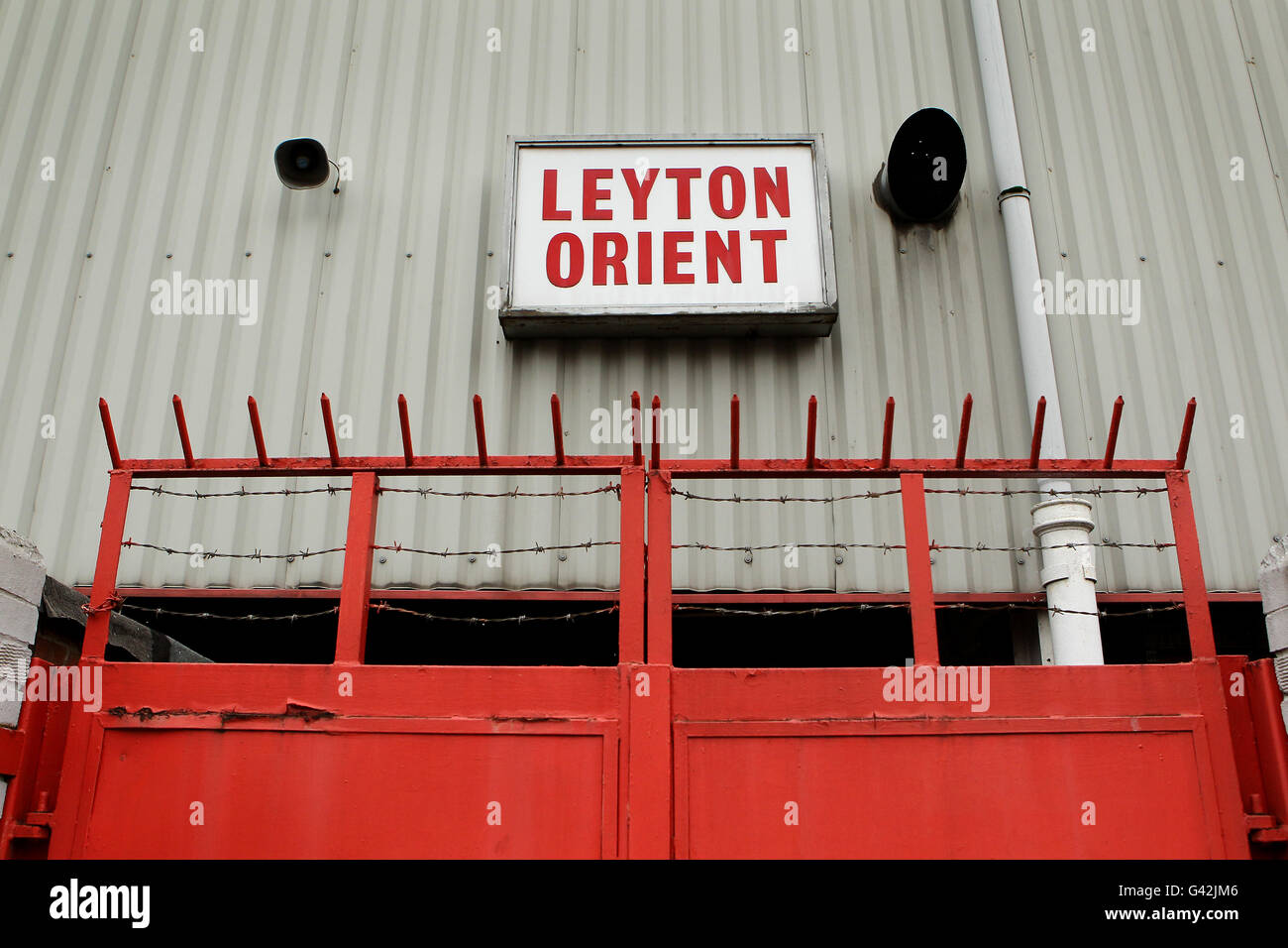 Soccer stadium views leyton orient brisbane road hi-res stock ...