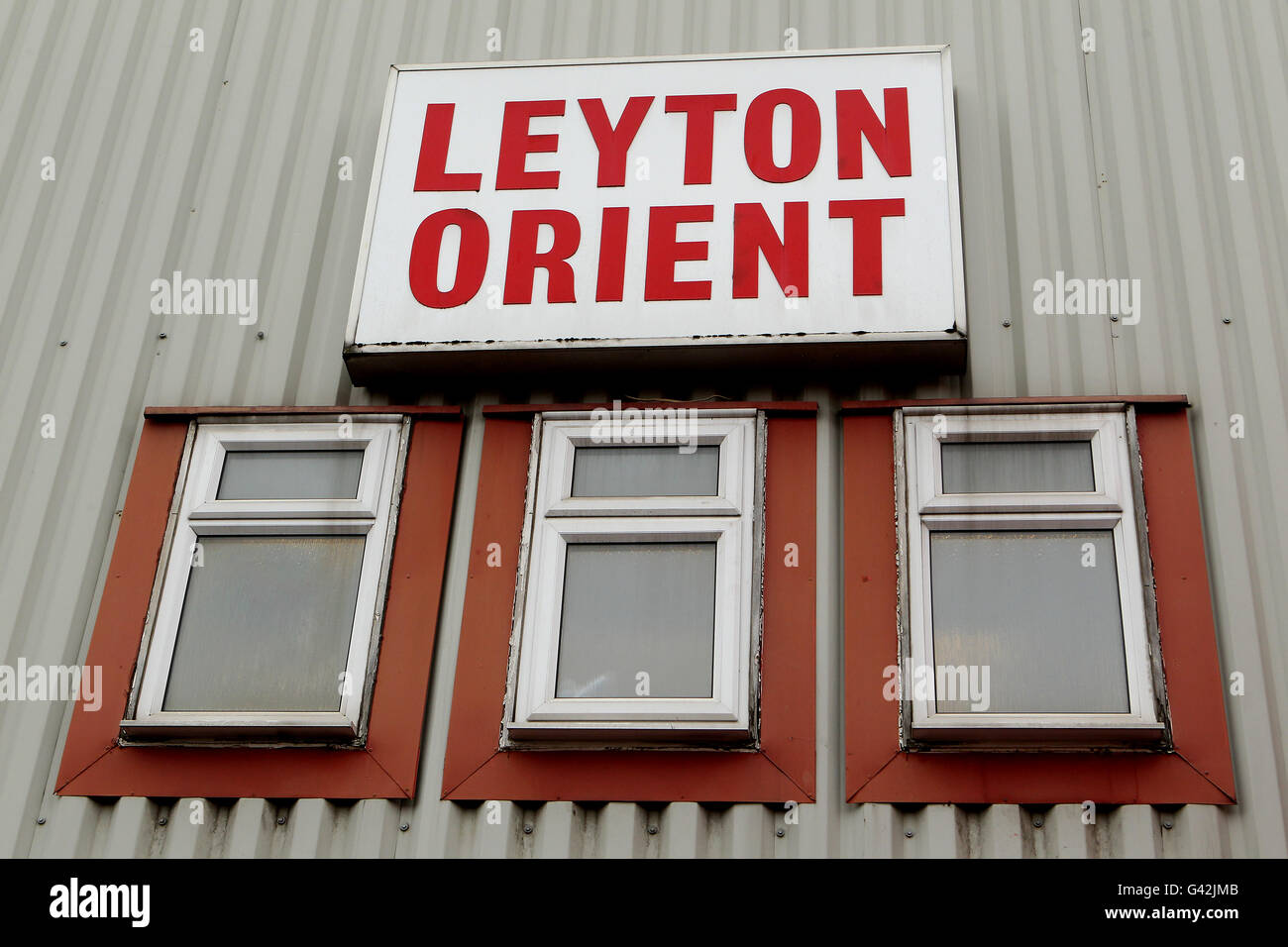 Soccer stadium views leyton orient brisbane road hi-res stock ...