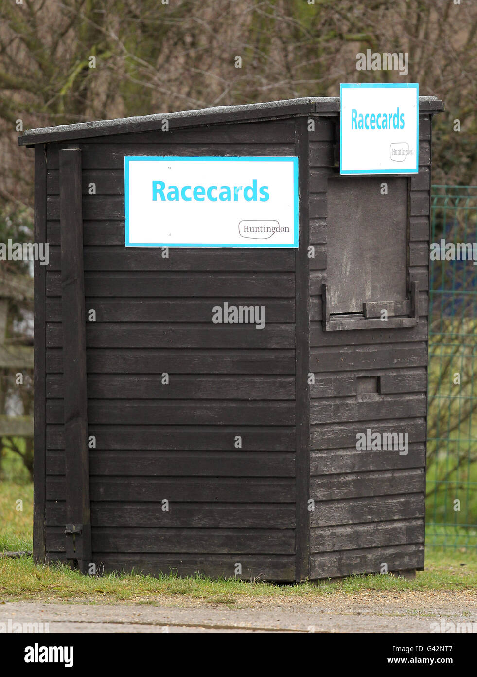 Horse Racing - Huntingdon Racecourse. A general view of a closed up ...
