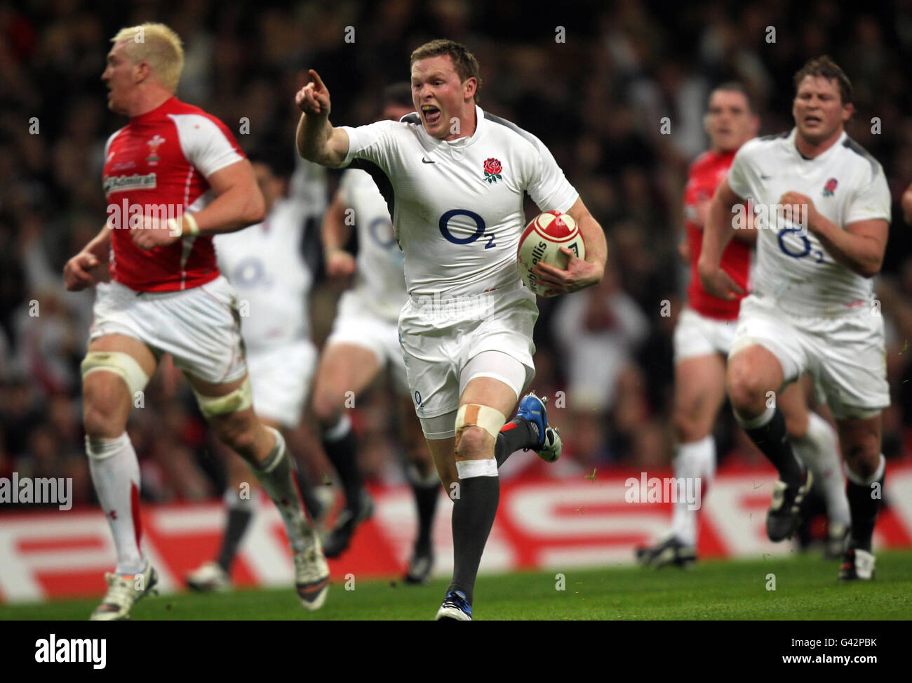 Chris englands first try rbs nations match millennium stadium hi-res ...
