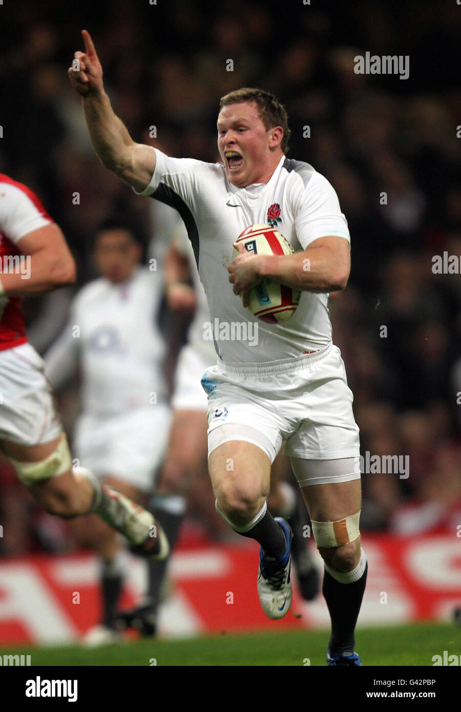 England's Chris Ashton runs in their first try during the RBS 6 Nations ...