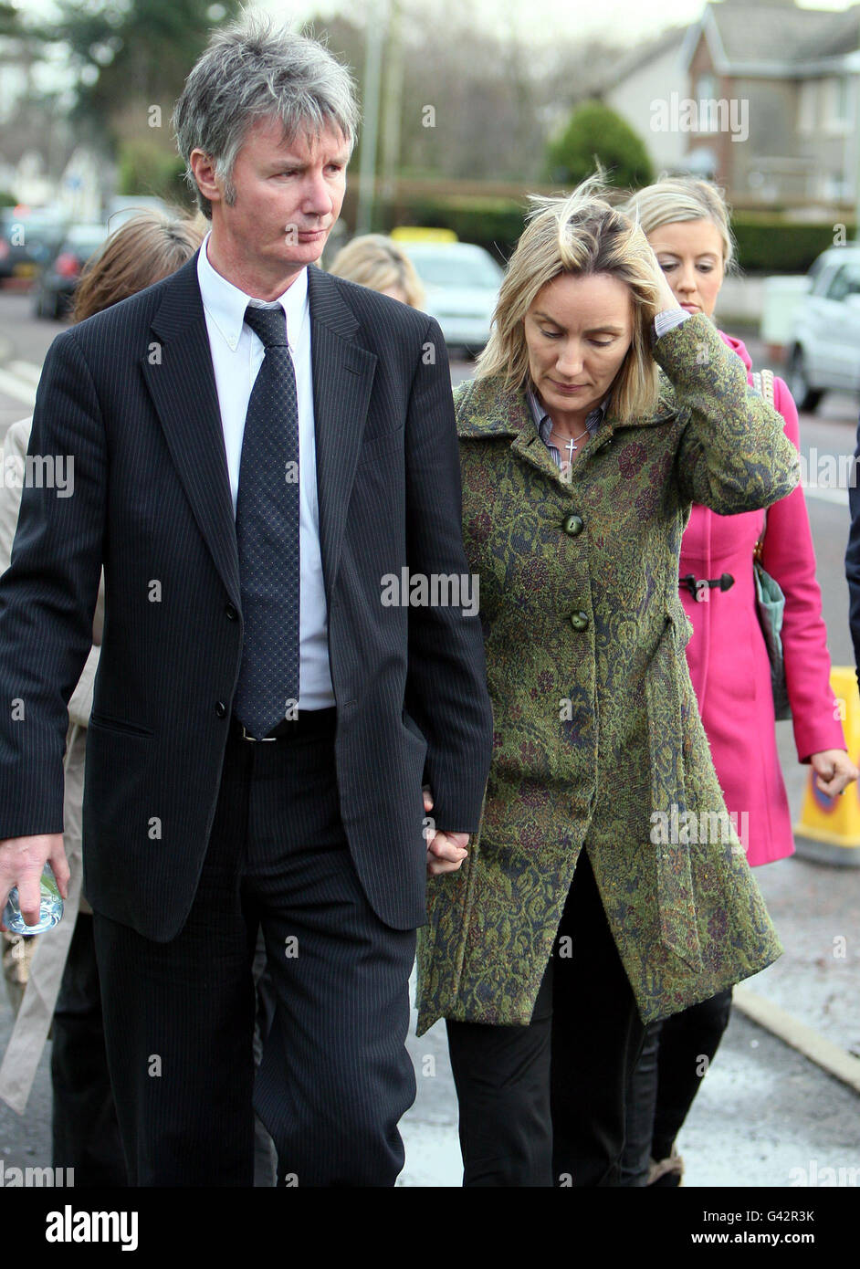 Hazel Stewart, 47, and husband David leave Coleraine Court, where she ...