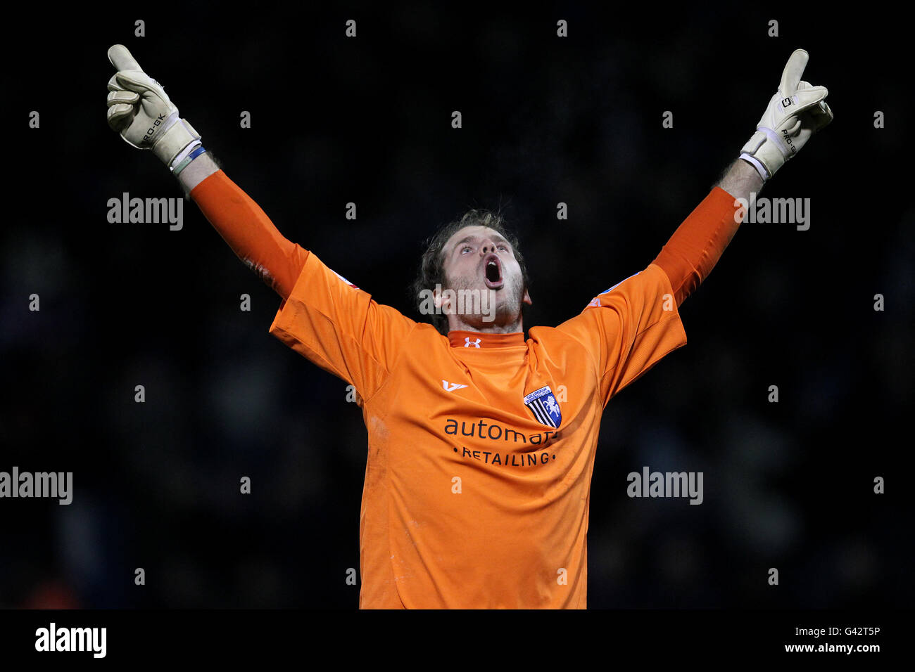 Gillinghams alan julian celebrates their third goal hi-res stock ...