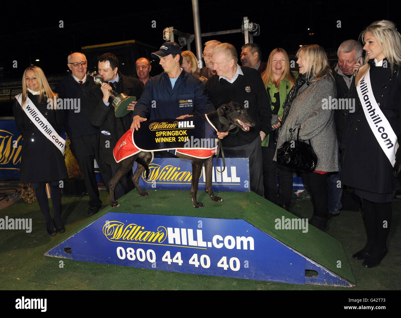 Clonkeen Theo after winning the William Hill Springbok Final during the ...