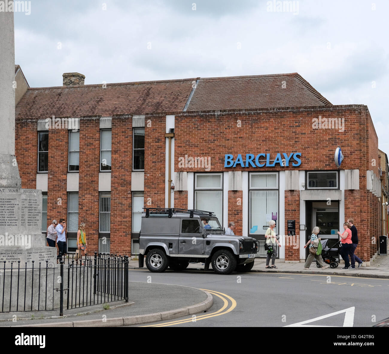 Well known British high street bank seen in a busy market town, with a ...