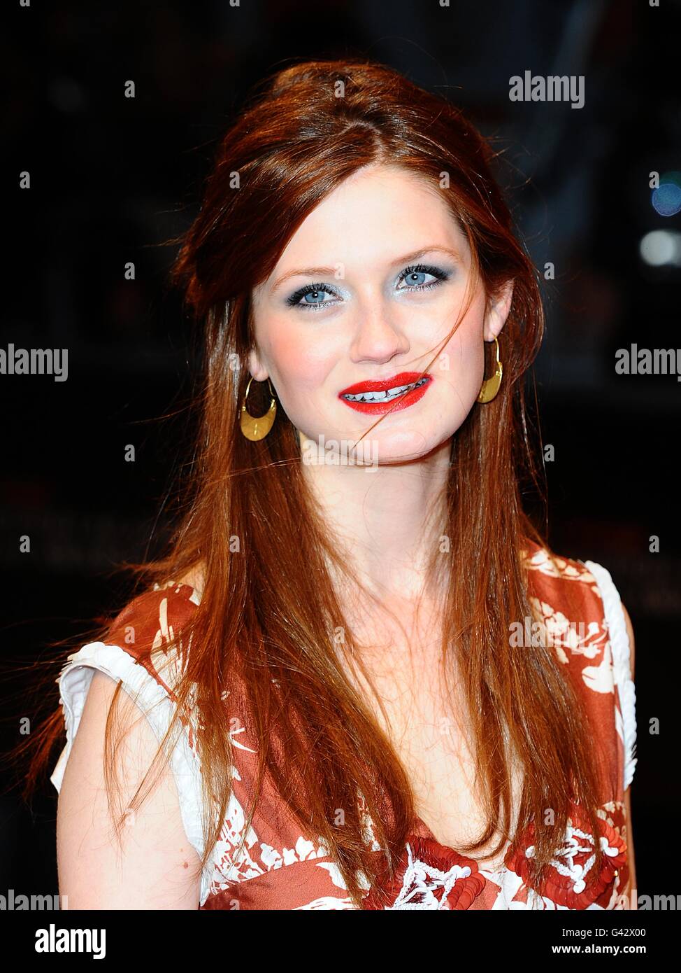 Bonnie Wright arriving at the 2011 Orange British Academy Film Awards ...