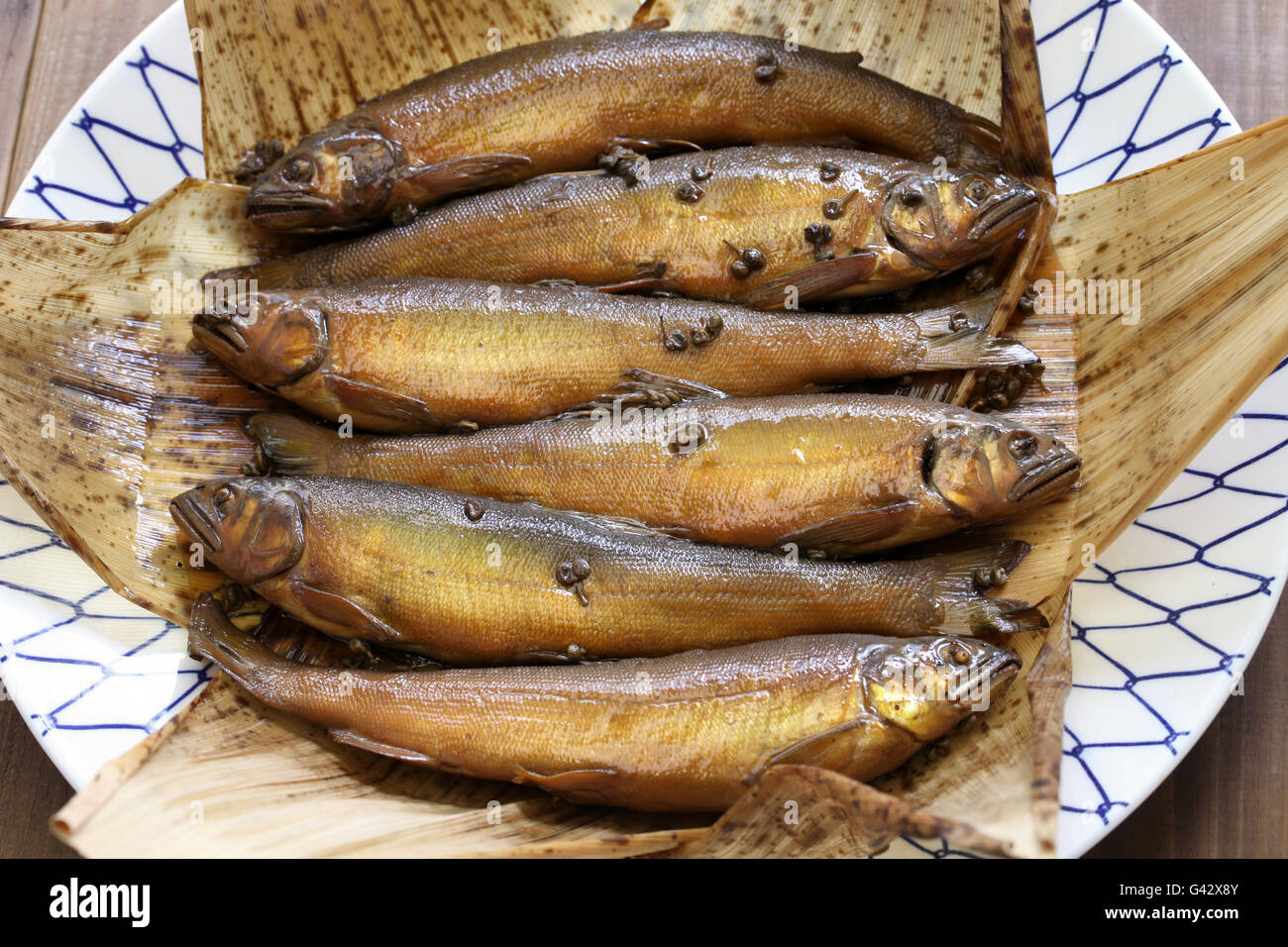 Ayu is stewed until its bones gets soft, and flavored with Japanese ...