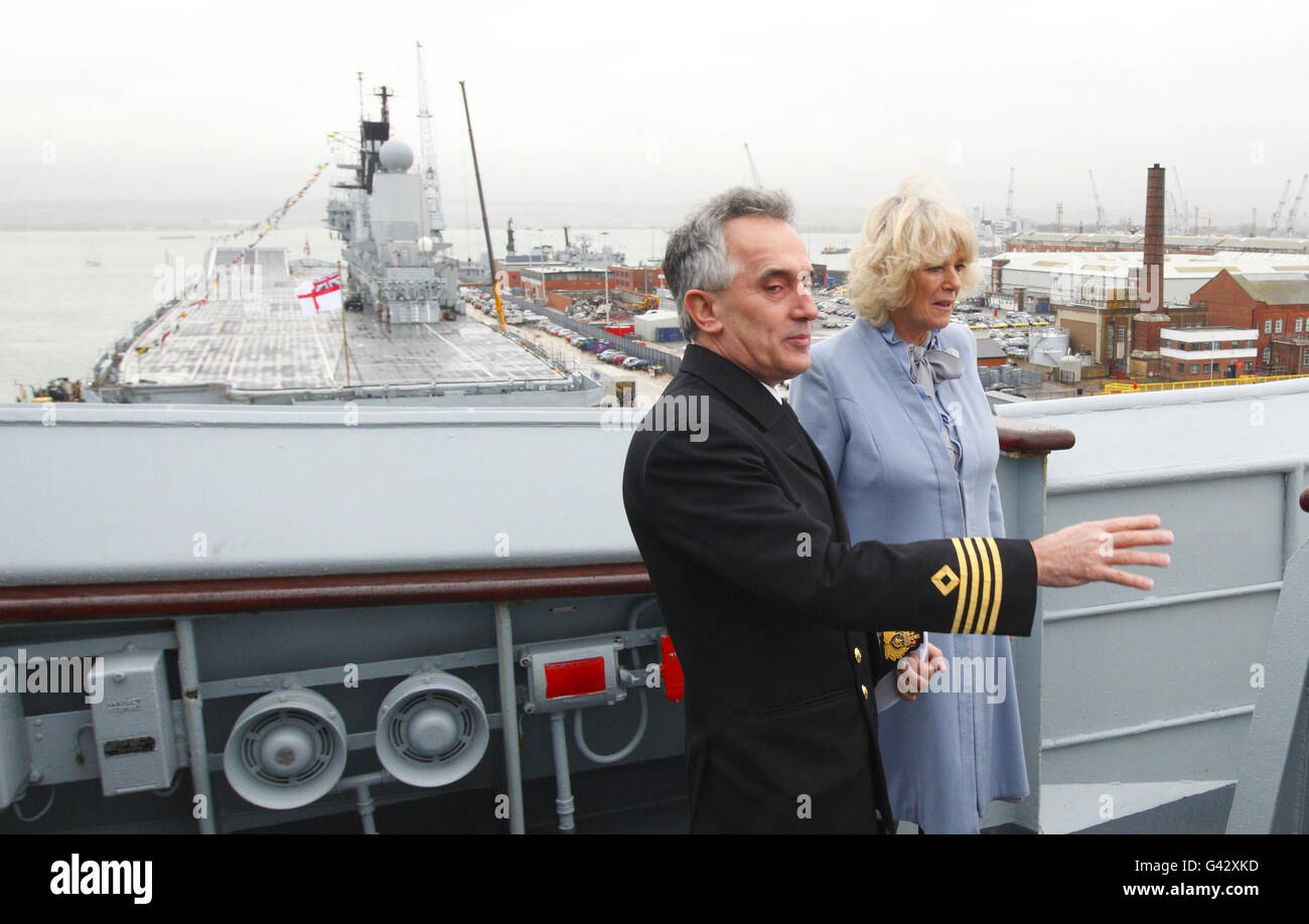 Camilla meets hospital ship crew Stock Photo - Alamy