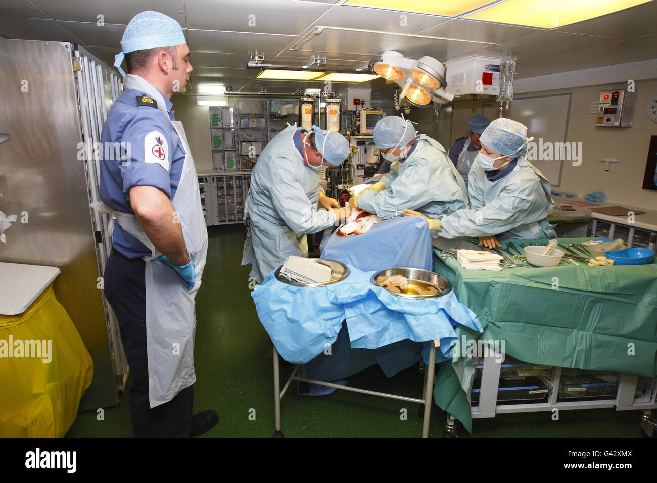 Camilla meets hospital ship crew Stock Photo - Alamy
