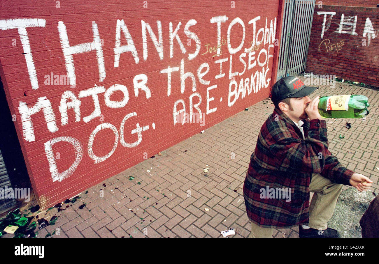 Fresh graffiti has appeared on the walls in West Belfast today (Sunday ...