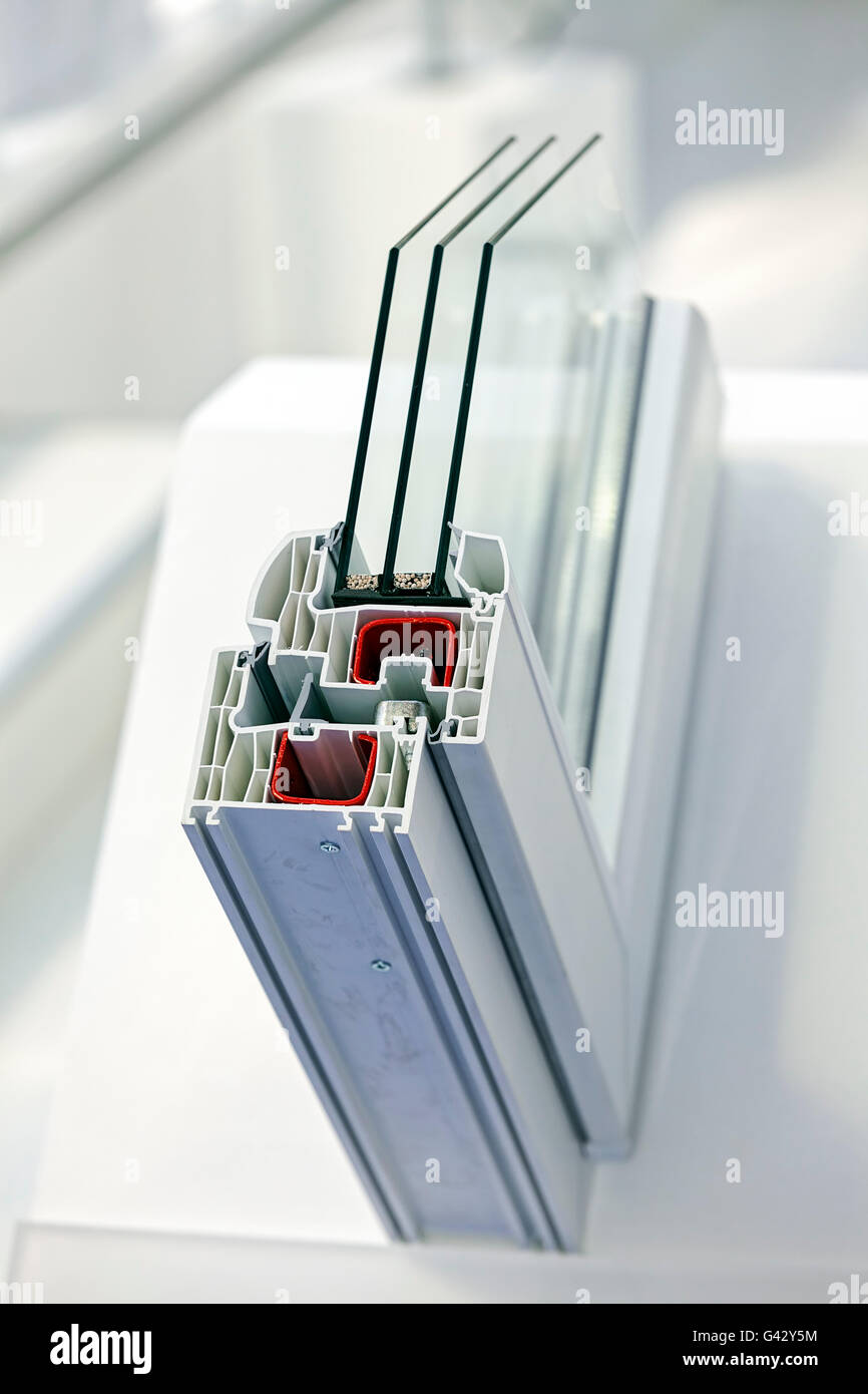 Cross Section Of Pvc Profile For Window Stock Photos & Cross Section Of ...