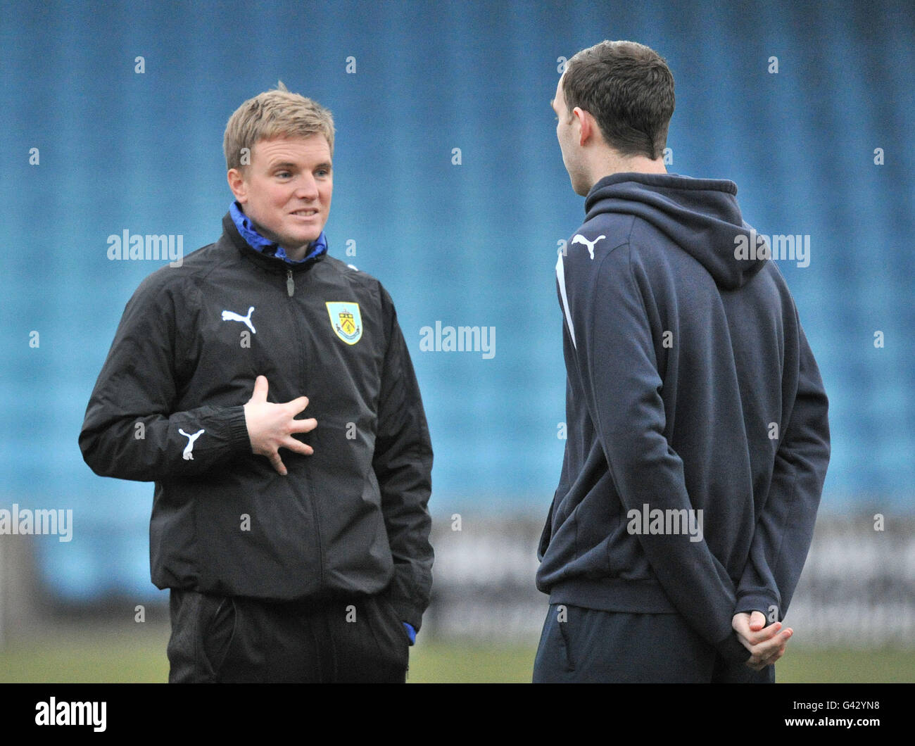 Burnleys manager eddie howe before kick off hi-res stock photography ...