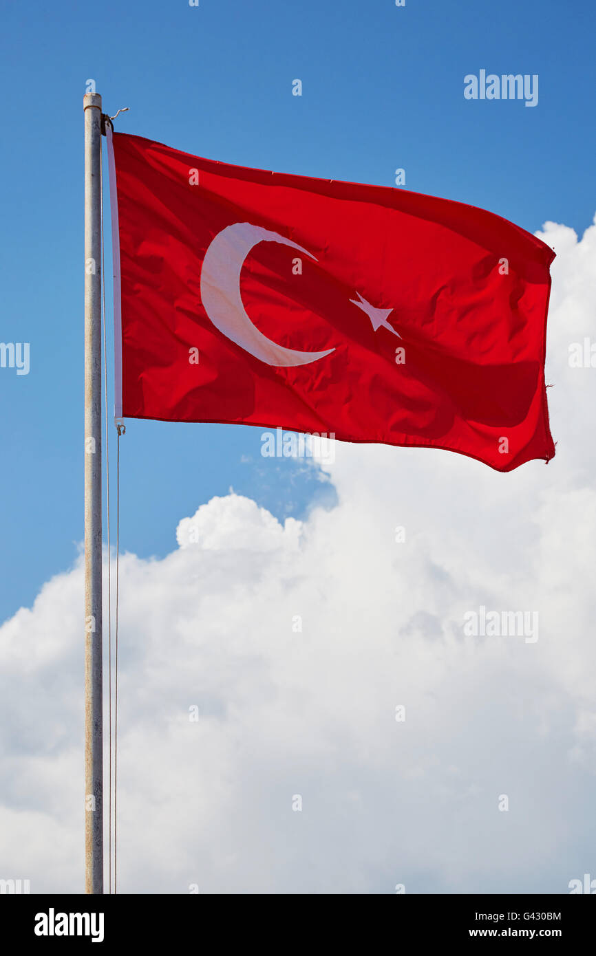 Waving turkish flag close hi-res stock photography and images - Alamy