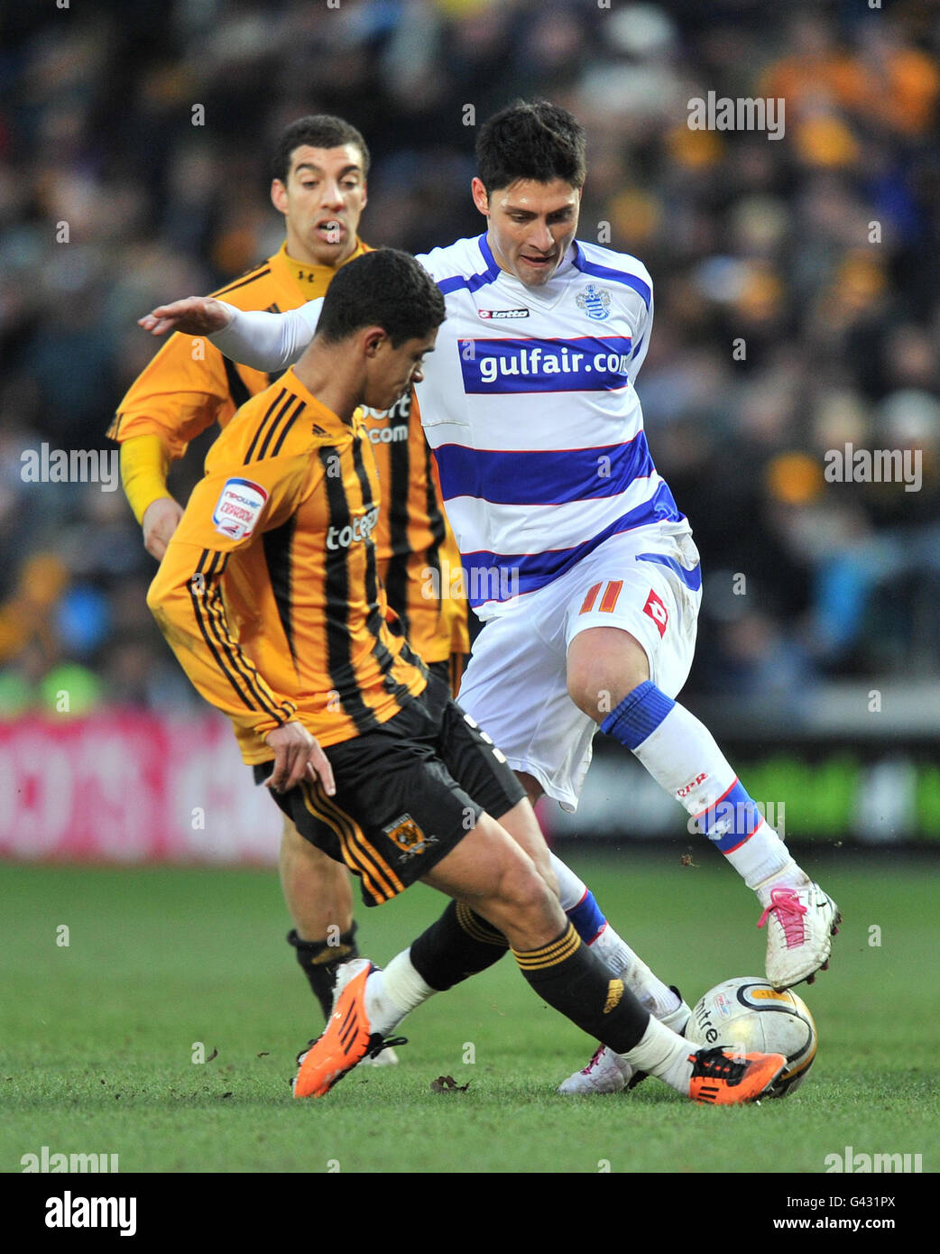 Queens Park Rangers' Alejandro Faurlin and Hull City's Cameron Stewart ...