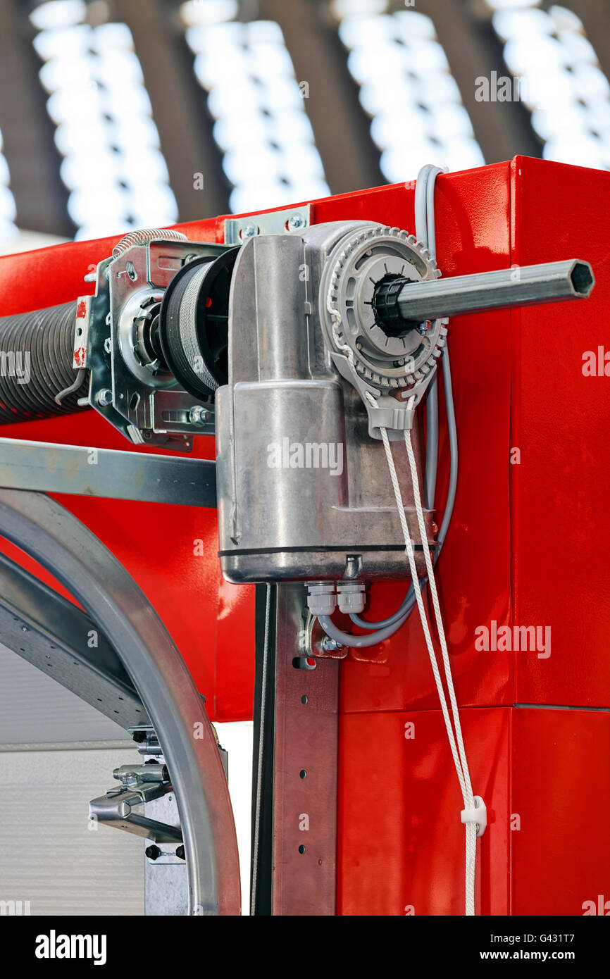 Focus on detail of engine for industry; note shallow depth of field ...