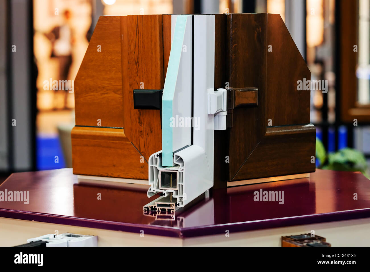 Window profile cut of with metal, glass and insulation Stock Photo - Alamy