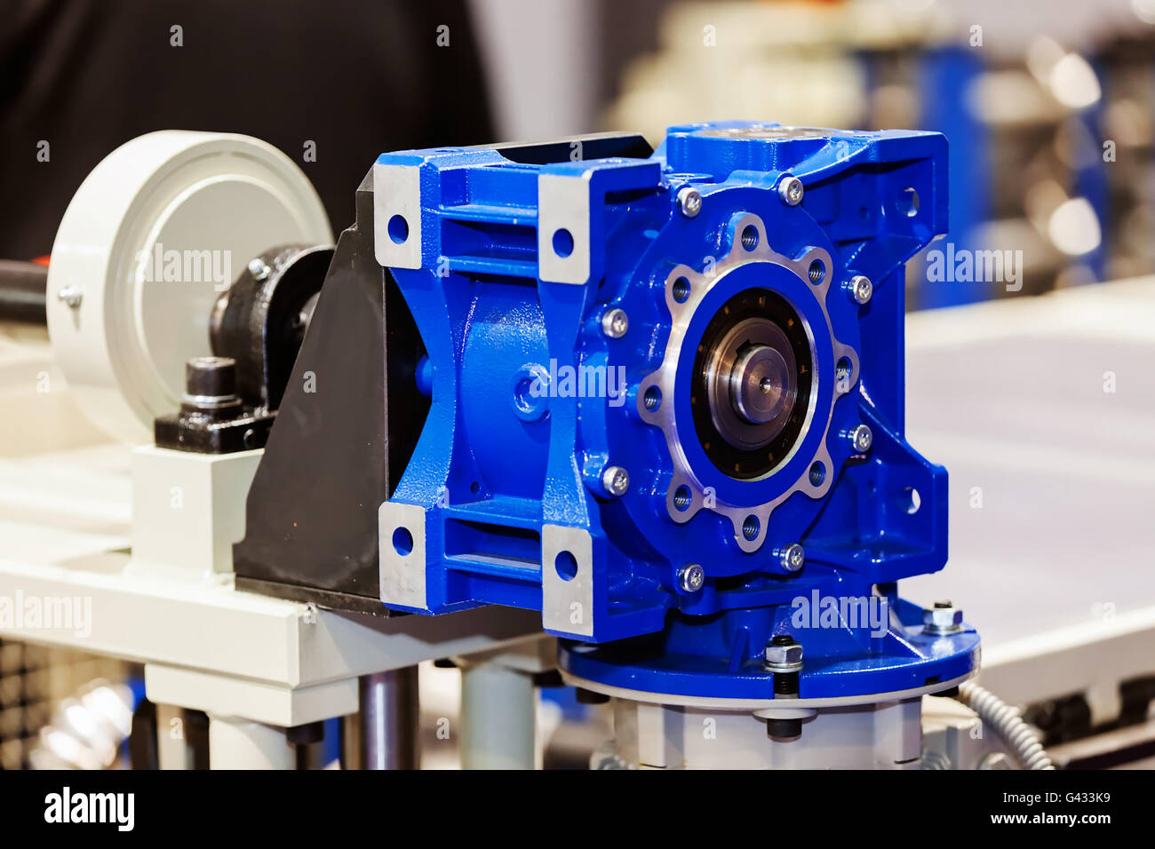 Gearbox on large electric motor at industrial equipment plant Stock ...