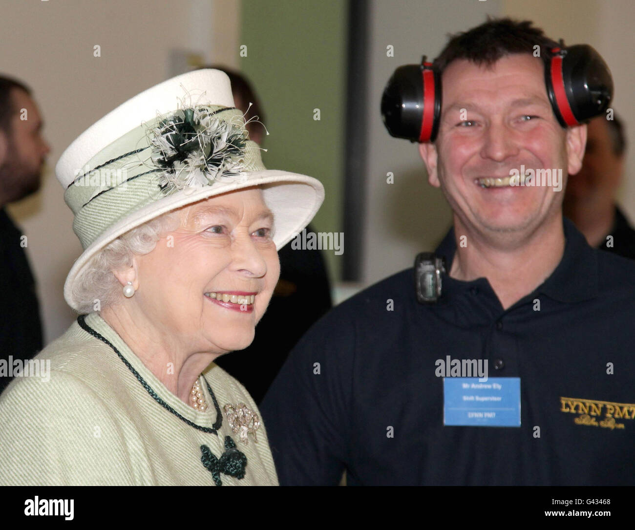 Britain's Queen Elizabeth II smiles as she visits Palm Paper in King's ...