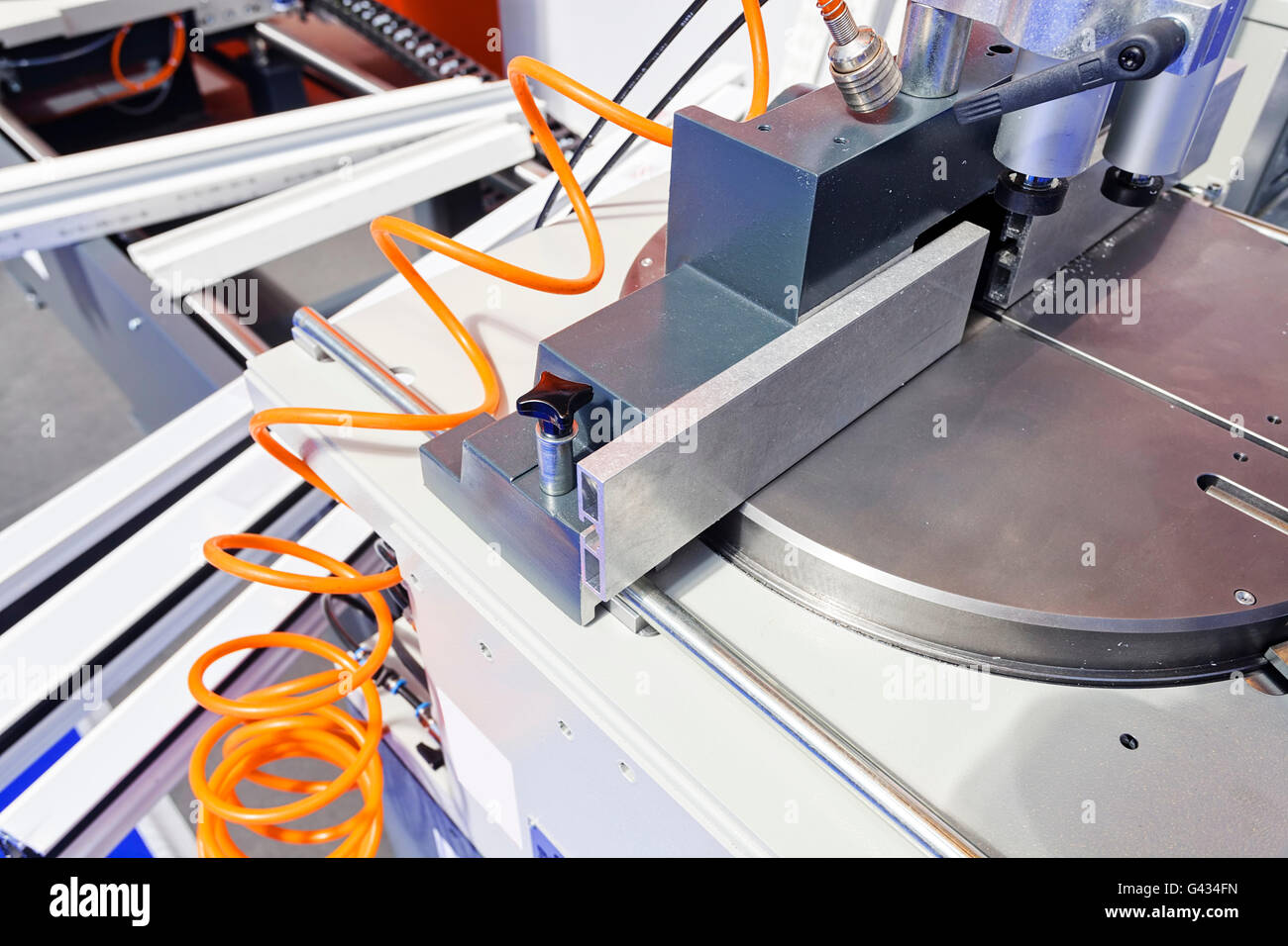 New engine for aluminum profiles for window Stock Photo - Alamy