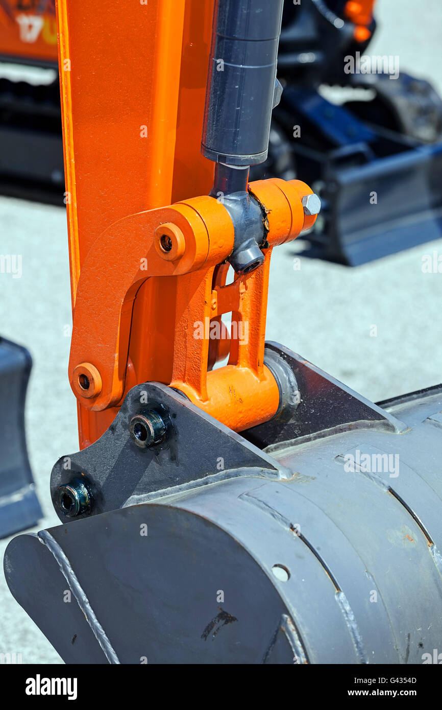 View on detail of new excavator digging; note shallow depth of field ...