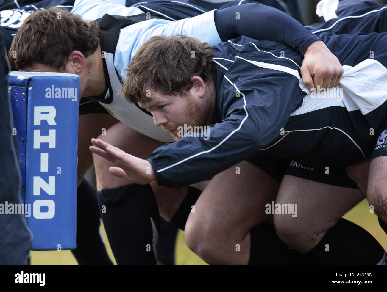 Scotlands allan jacobsen training session murrayfield back pitches hi ...