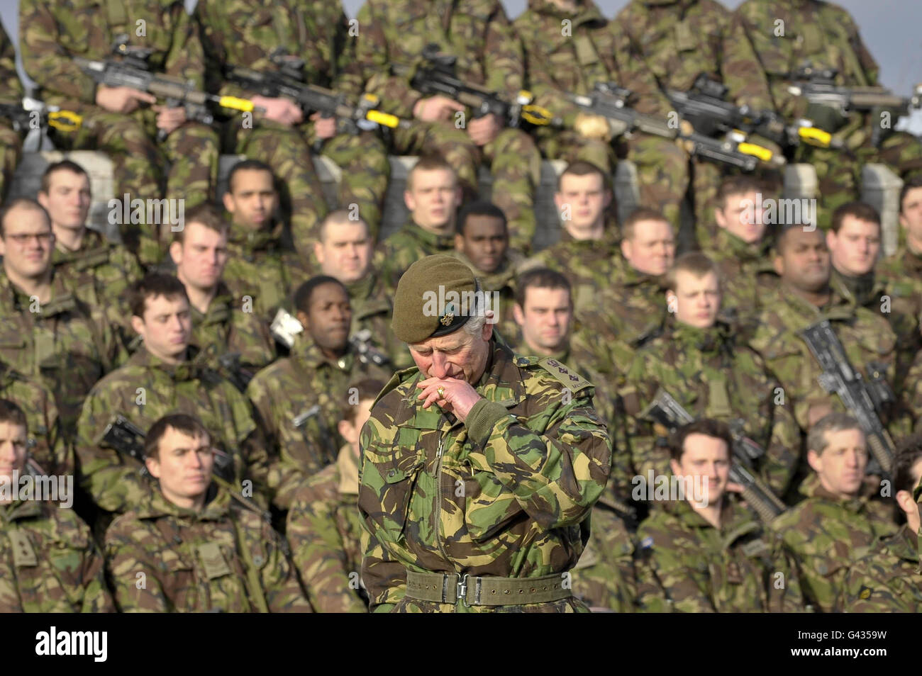 The Prince of Wales speaks to soldiers from The 3rd Battalion, The ...