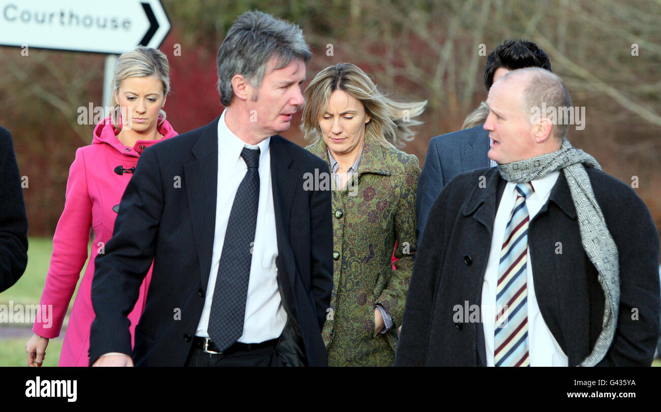 Hazel Stewart, 47, arrives with daughter Lisa (left) and husband David ...