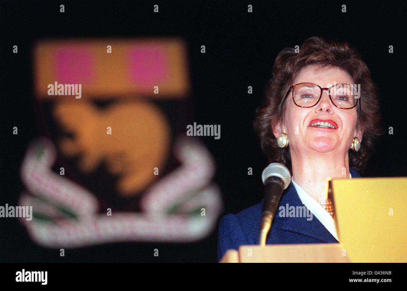 President Mary Robinson Lecturing Stock Photo - Alamy