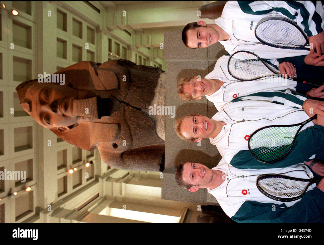 The English Squash team (L-R) Simon Parke (from Nottingham), Chris ...