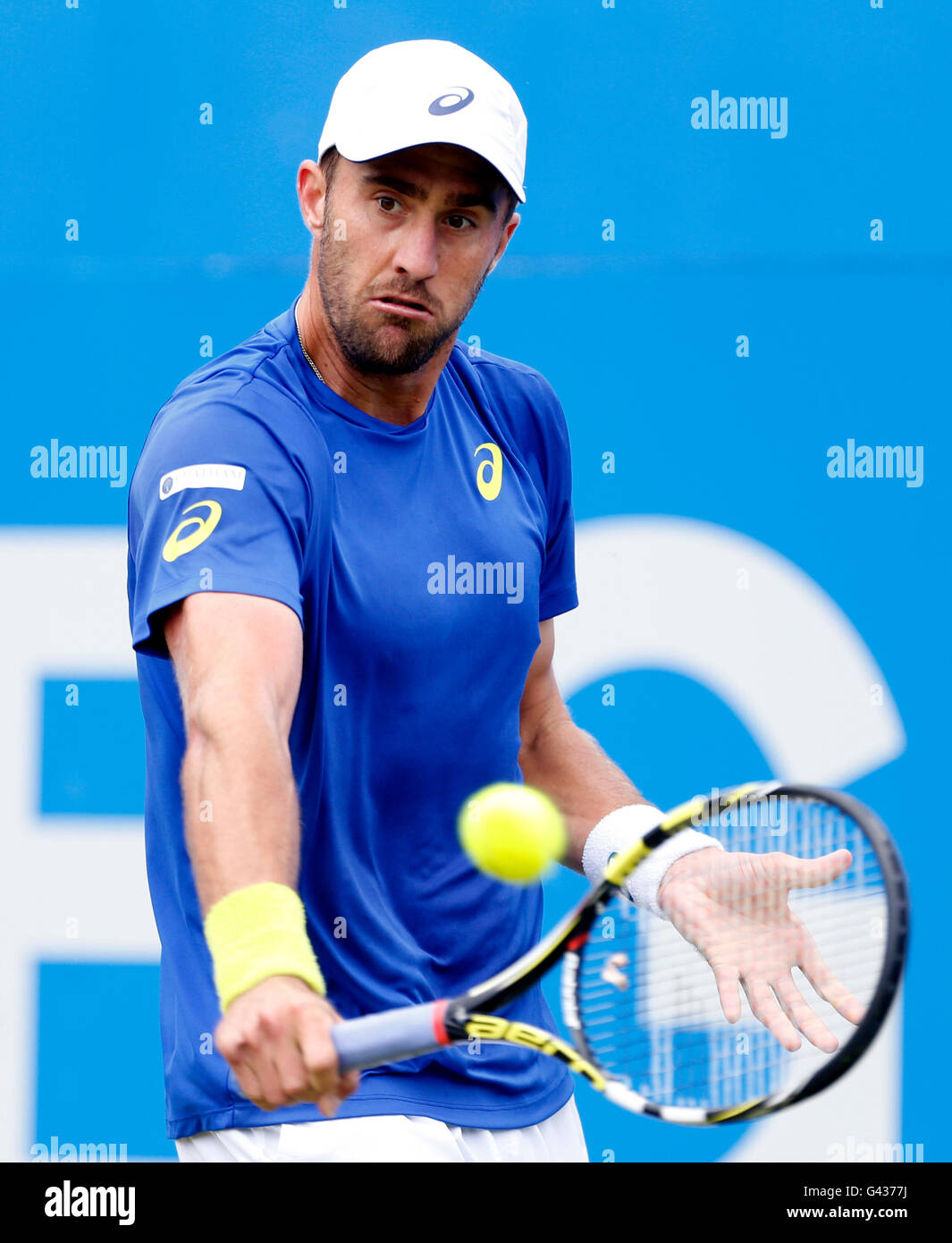 USA's Steve Johnson in action during day five of the 2016 AEGON ...