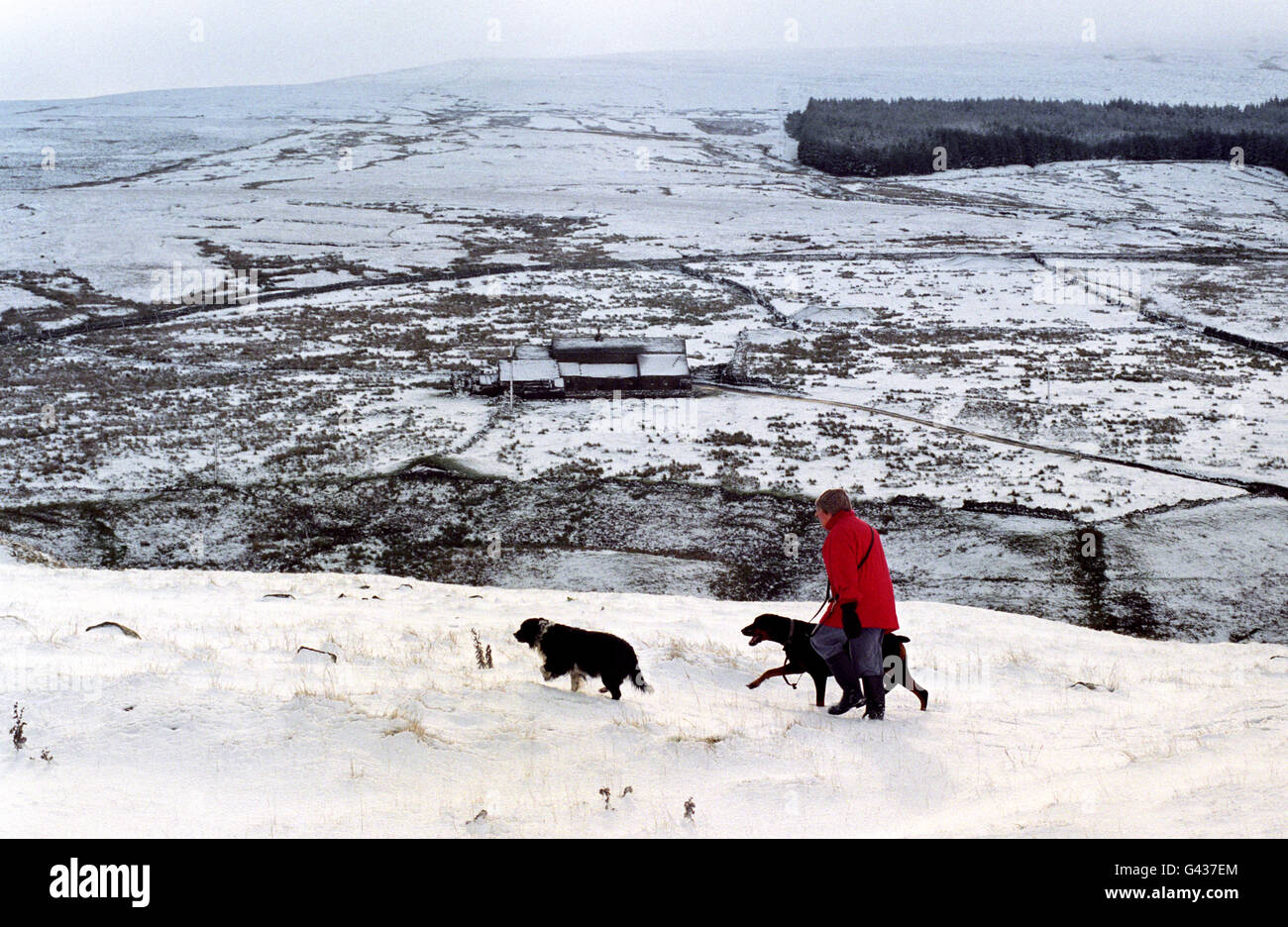 Winter landscape over the North Pennines after the first snow of the ...