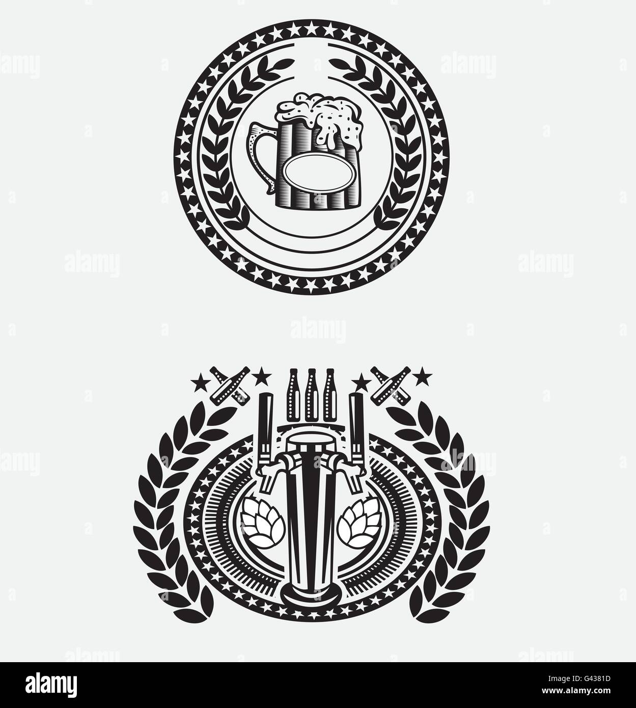 Vector beer labels and design elements Stock Vector Image & Art - Alamy