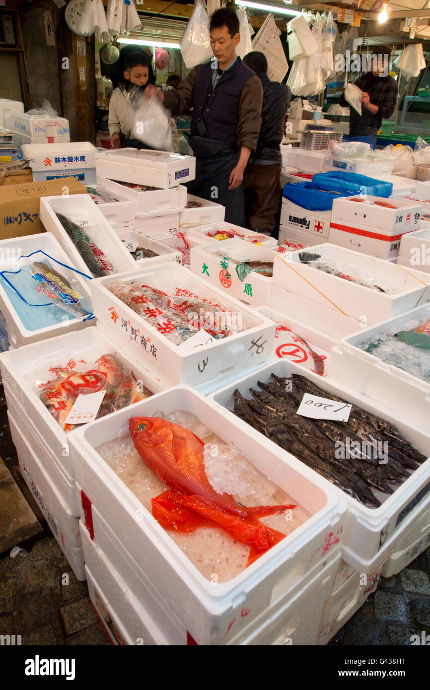 Tsukiji fish market is the biggest market wholesale fish and seafood in ...
