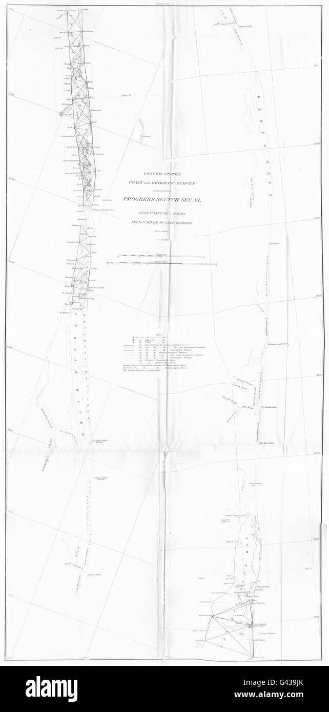 Antique united states map east coast hi-res stock photography and ...