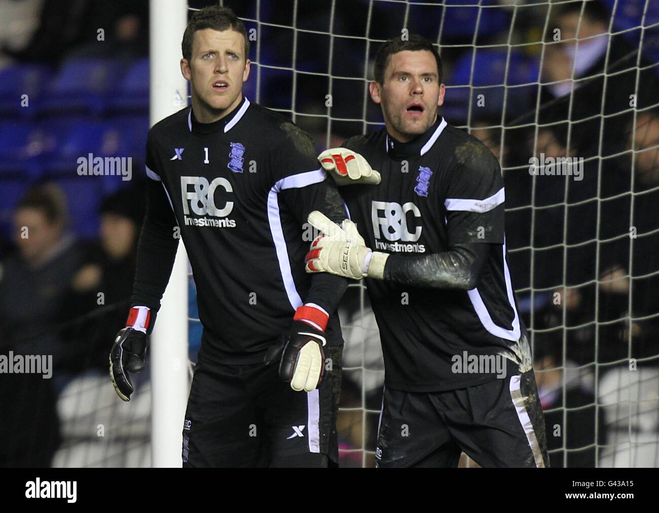 Birmingham City goalkeepers Ben Foster (right) and Colin Doyle Stock ...