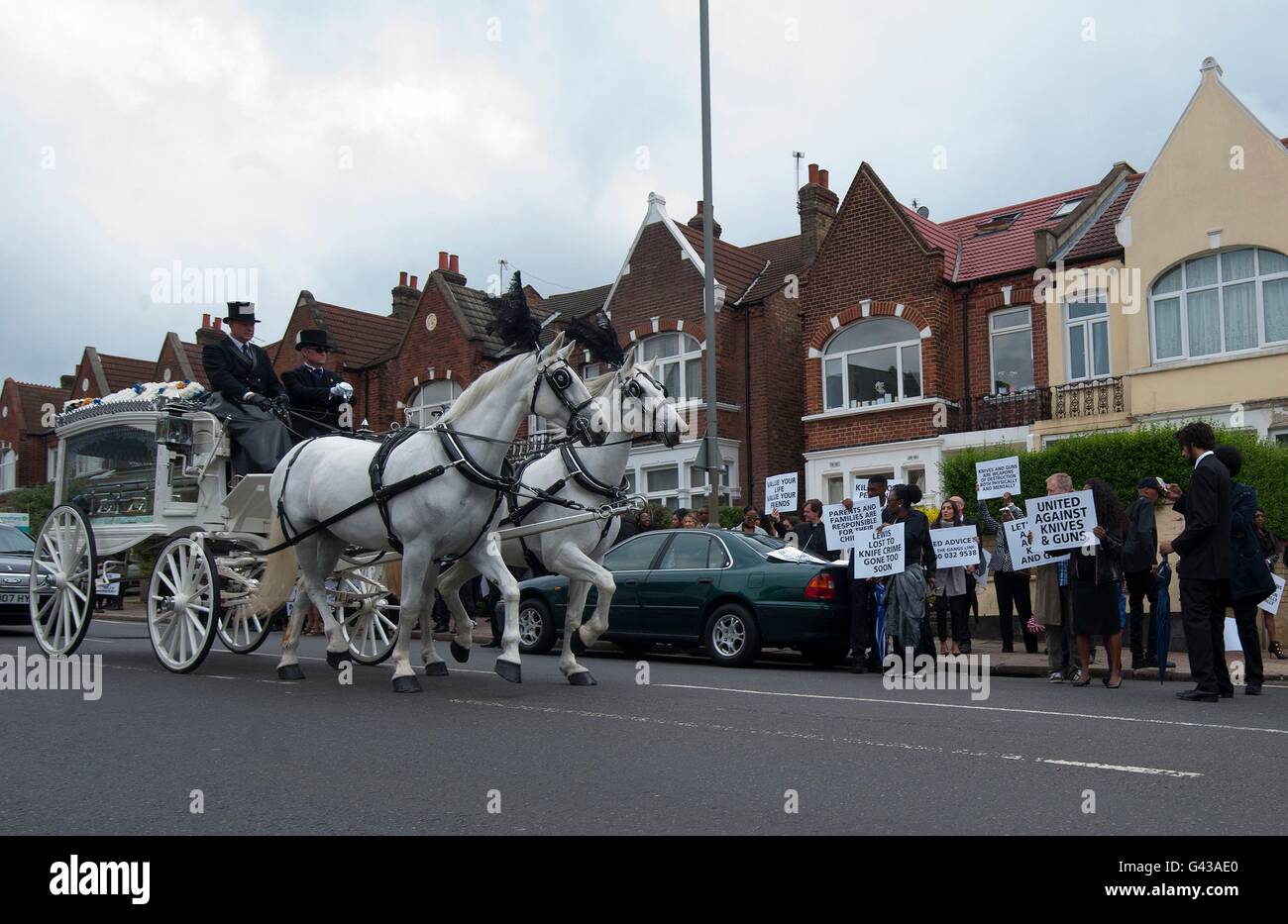 Stage an anti knife crime march before his funeral in tooting hi-res ...