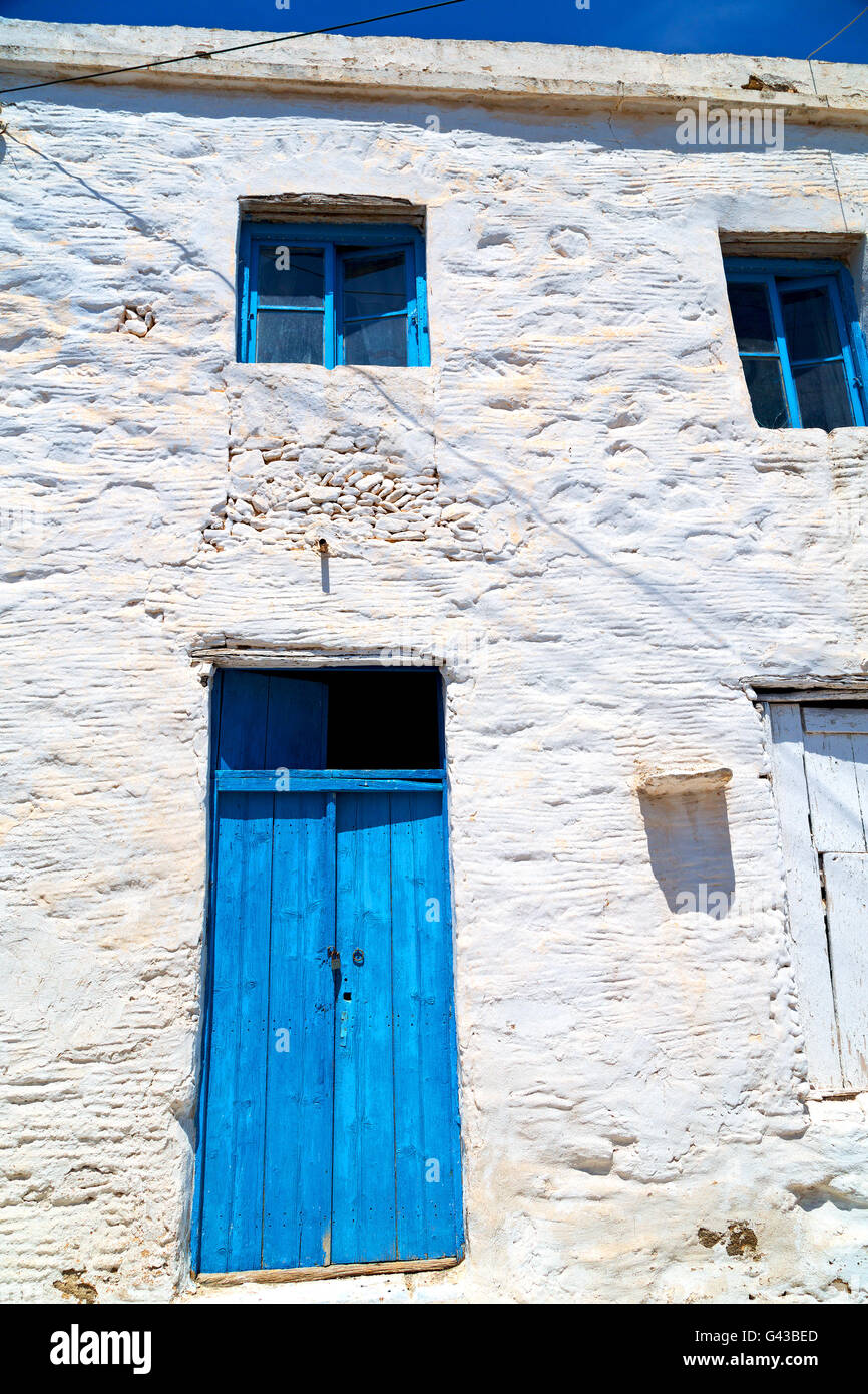 in the greece island window and door white colors old architecture ...